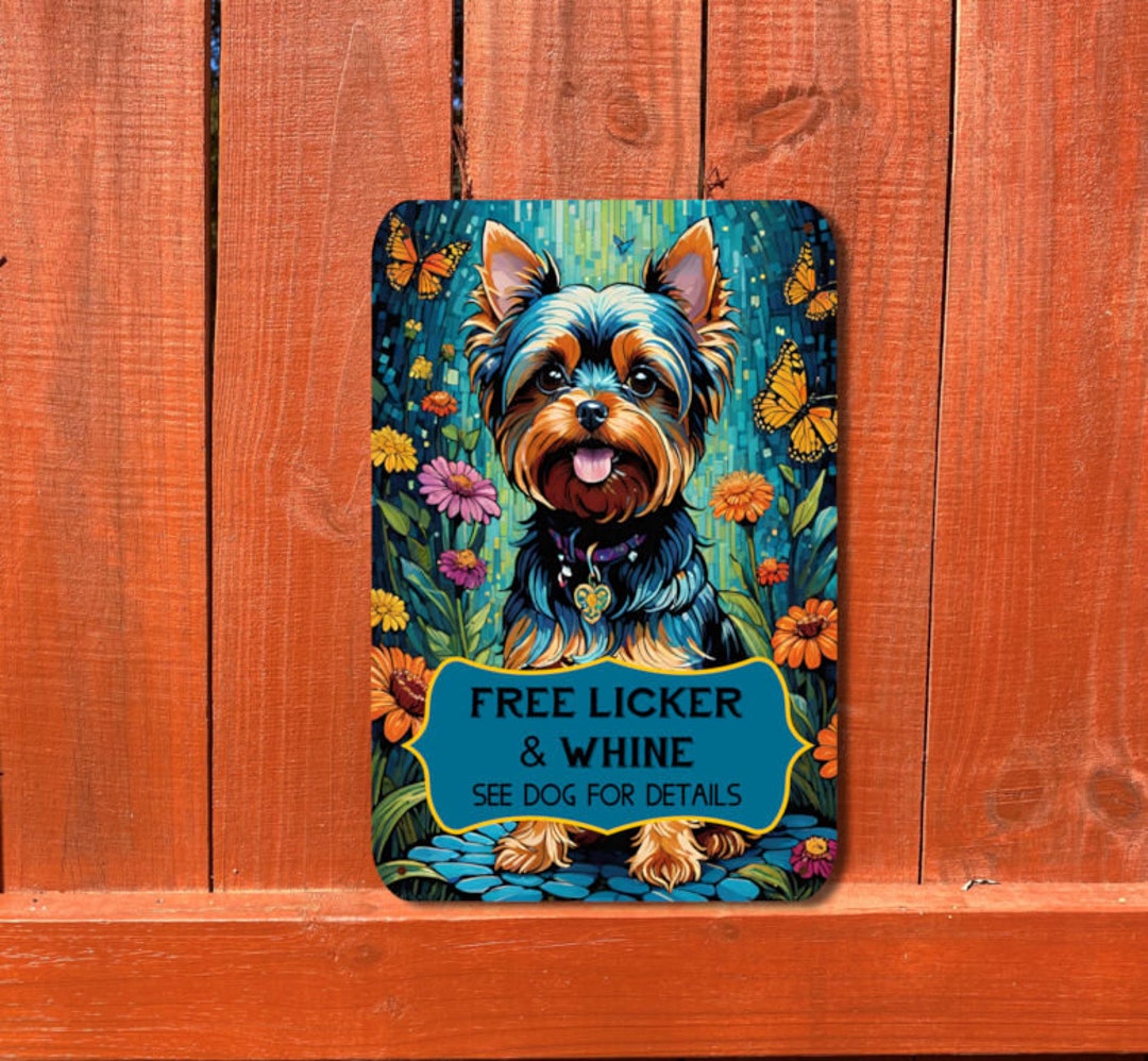 Dog Porch Sign, Funny Yorkie Front Porch Sign, Custom Text Aluminum ...