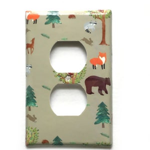 Forest Animals Switchplate Cover, Woodland Animal Nursery, Fox Bear ...
