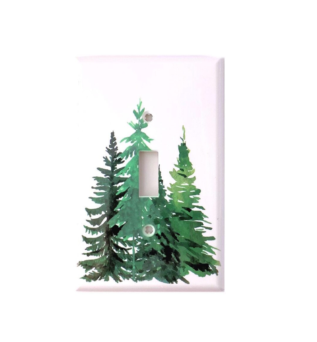 Watercolor Trees Light Switch Cover, Switchplate Cover Trees, Mountain ...