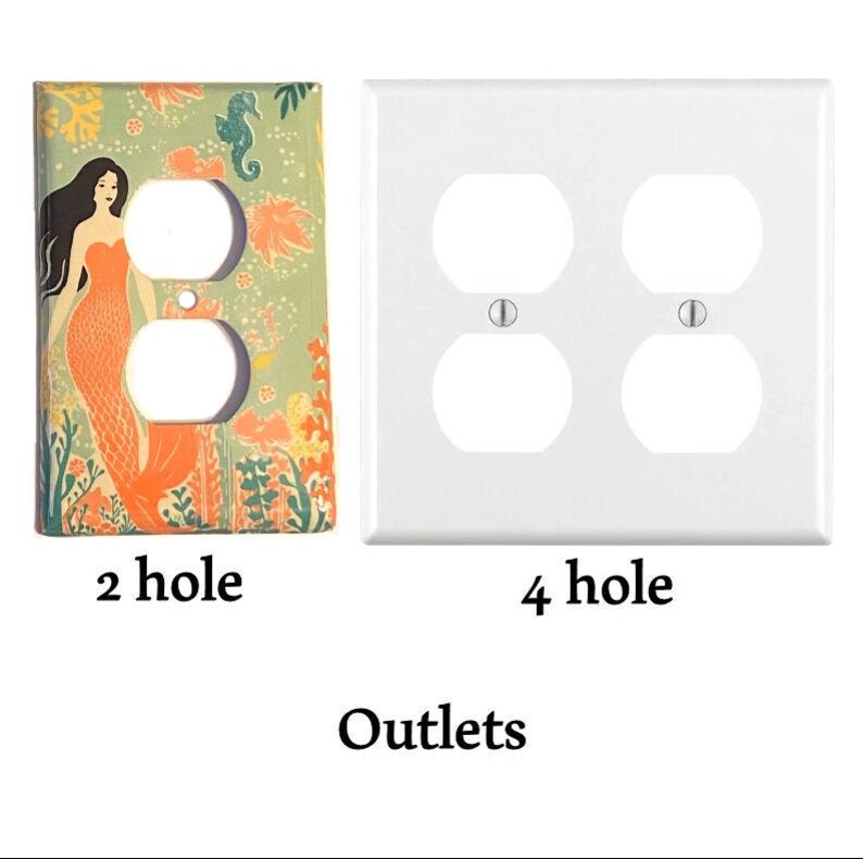 Cute Mermaid Switchplate Cover, Mermaid Light Switch, Coral Blue GFI ...
