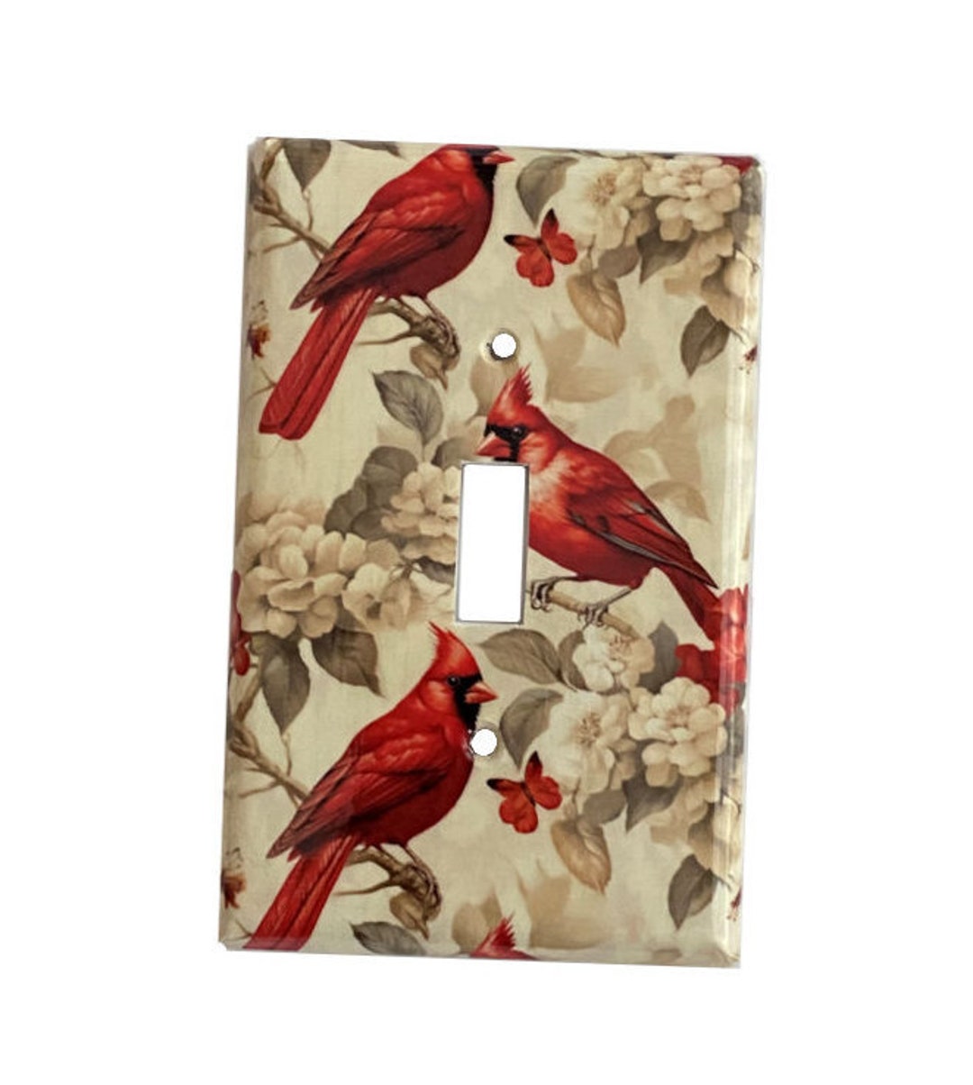 Cardinal Switch Plate, Bird Light Switch Cover, Double Switchplate ...