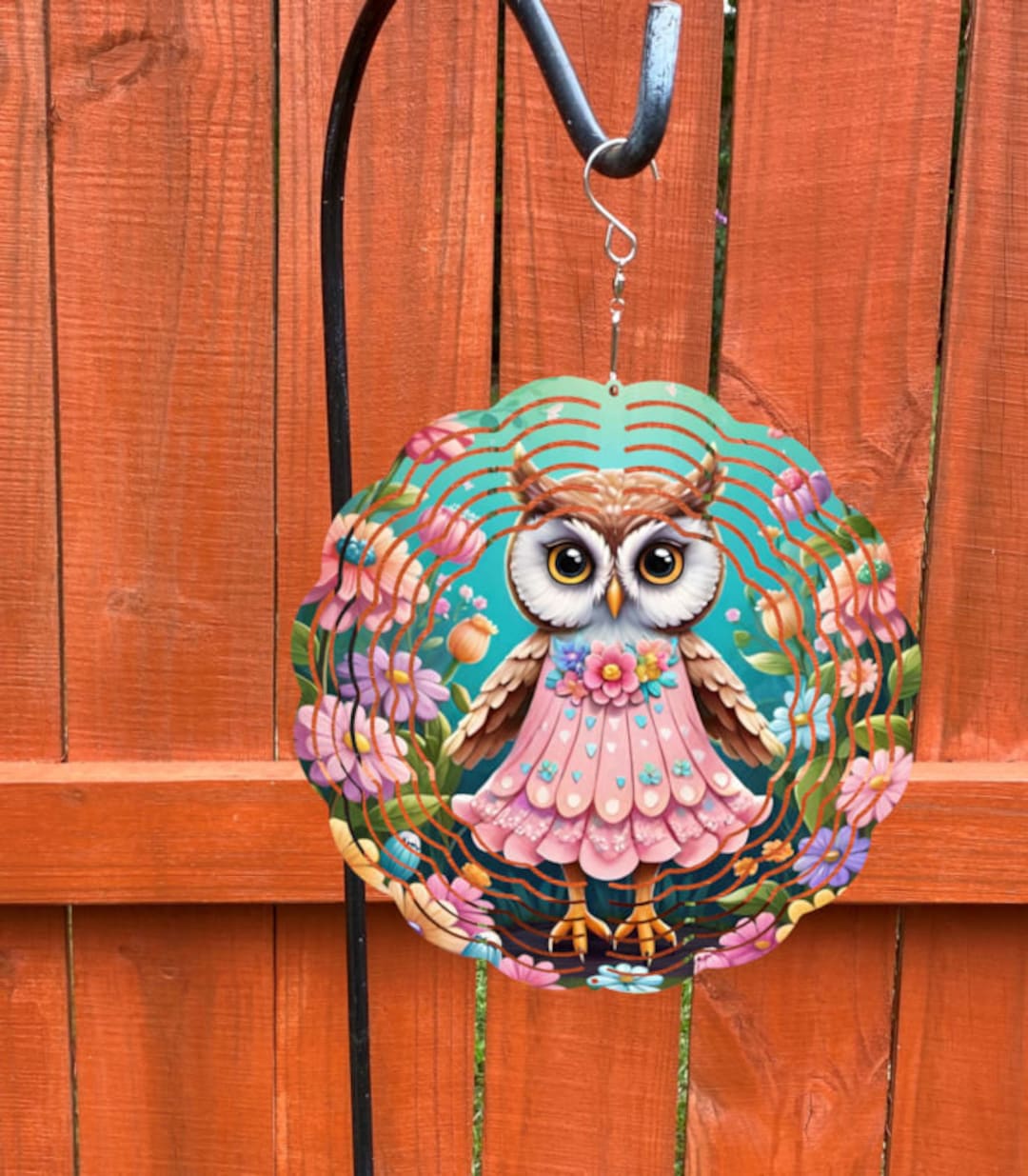 Owl Wind Spinner, Outside Garden Decor, Backyard Decor, Spring Decor ...