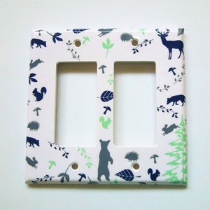 Woodland Animals Switchplate Cover – Navy Nursery Decor, Custom Colors ...