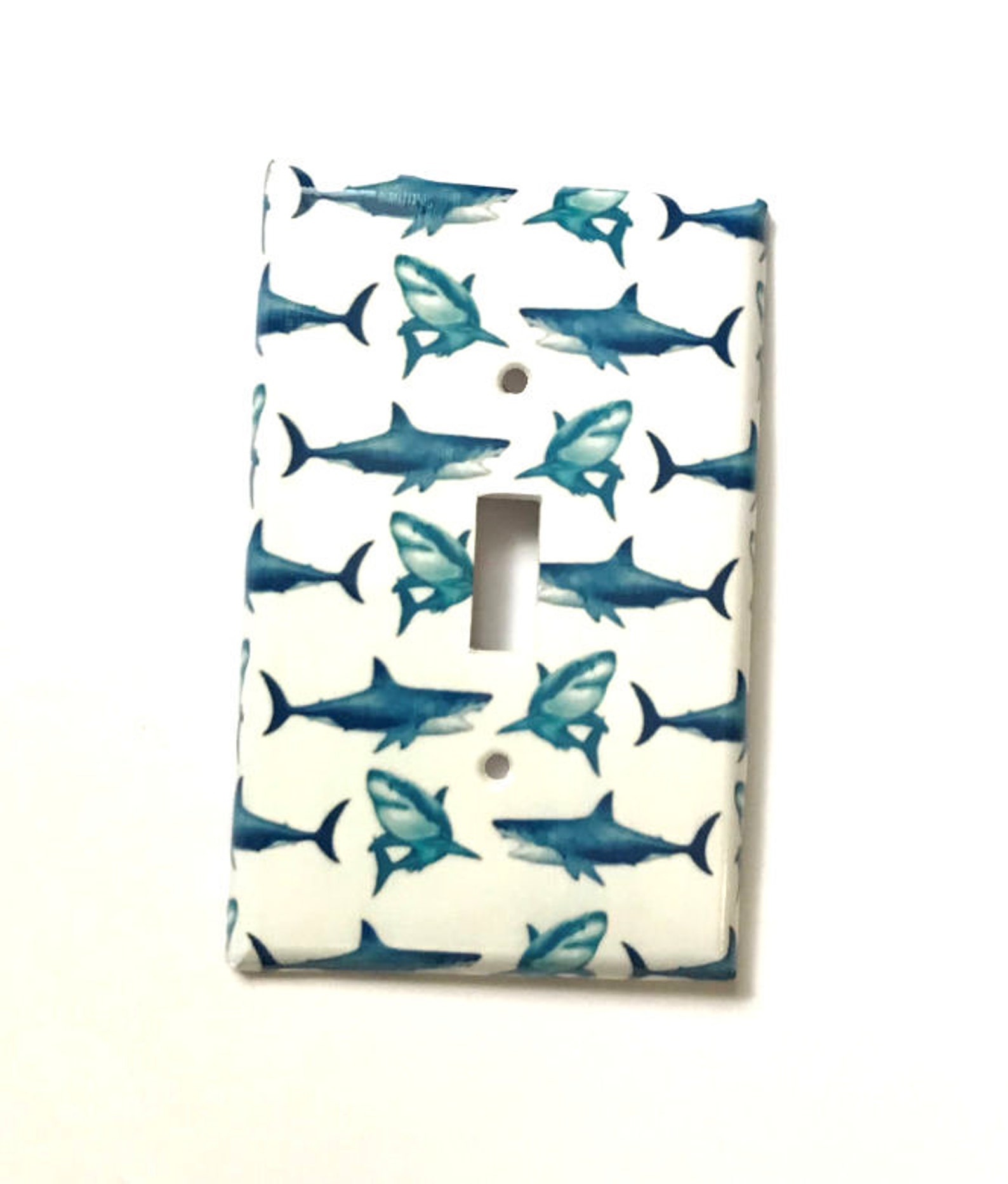 Shark Switchplate Cover, Navy Blue Nautical Decor - Etsy