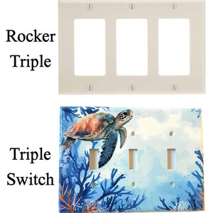 Sea Turtle Light Switch Cover, Turtle Switchplate, Triple Switchplate ...