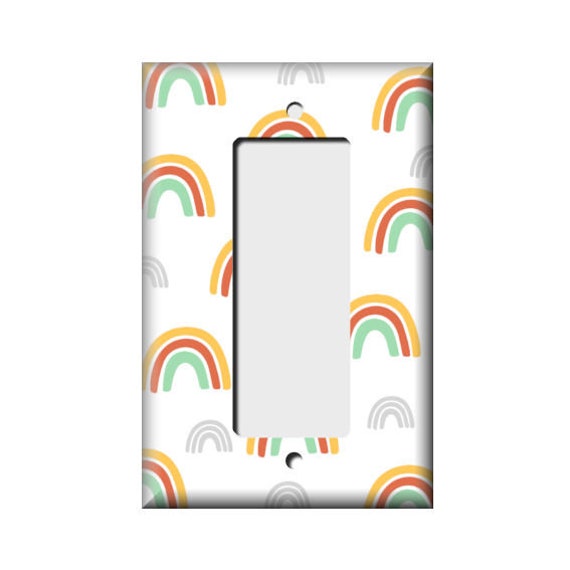 Rainbow Light switch Cover Rainbow Switchplate Pastel Rocker | Etsy