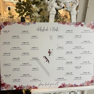 Personalised Wedding Table Seating Plan, A1 Event Seating Plan, Wedding ...