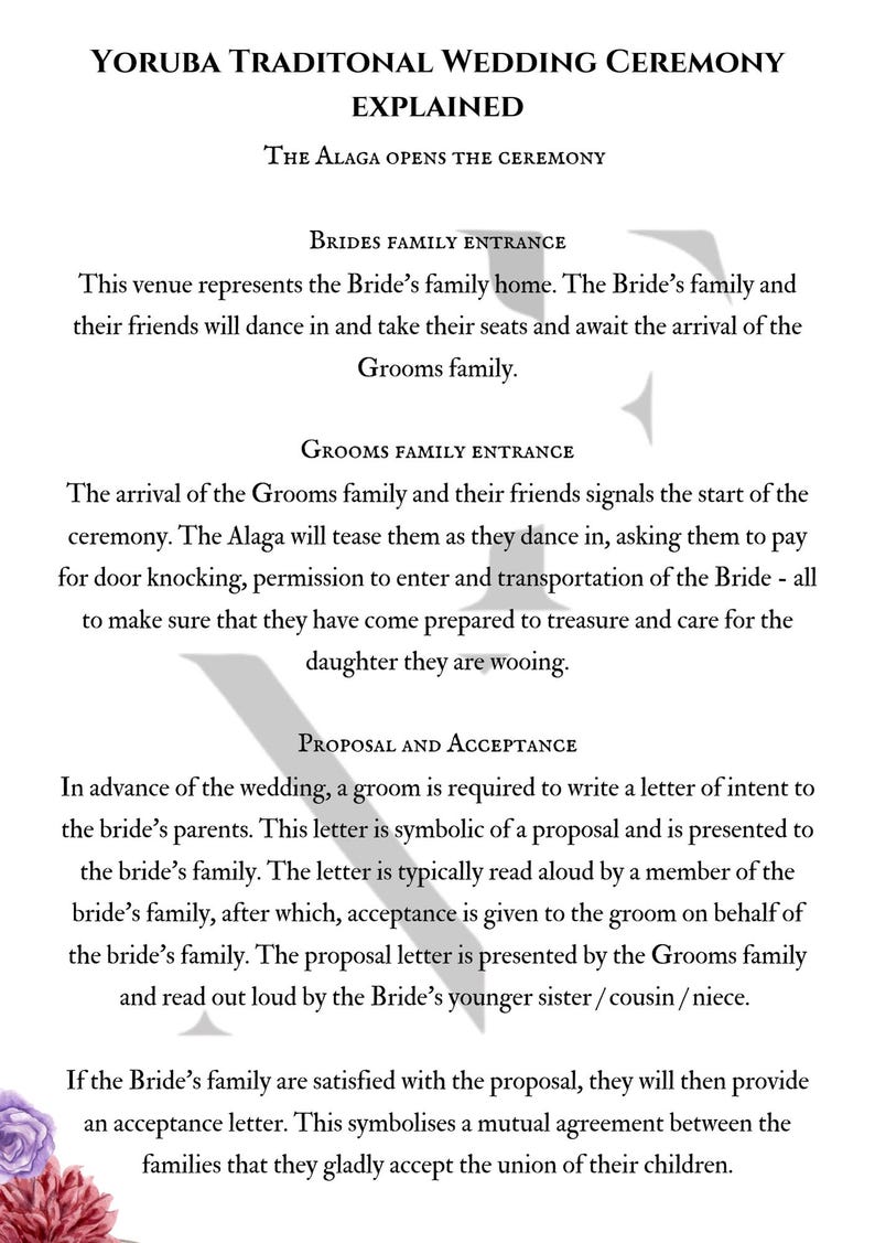 Yoruba Traditional Wedding Ceremony Booklet - CANVA Template - Etsy