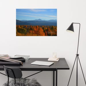 Stunning Autumn Valley Landscape Art Vibrant Fall Colors & Pine ...