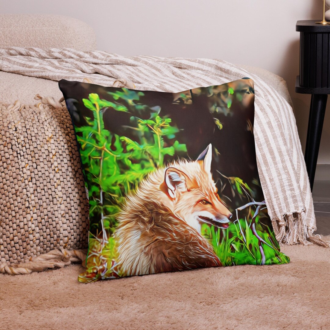 Happy Fox / Relaxed Bull Elk Pillow - Etsy