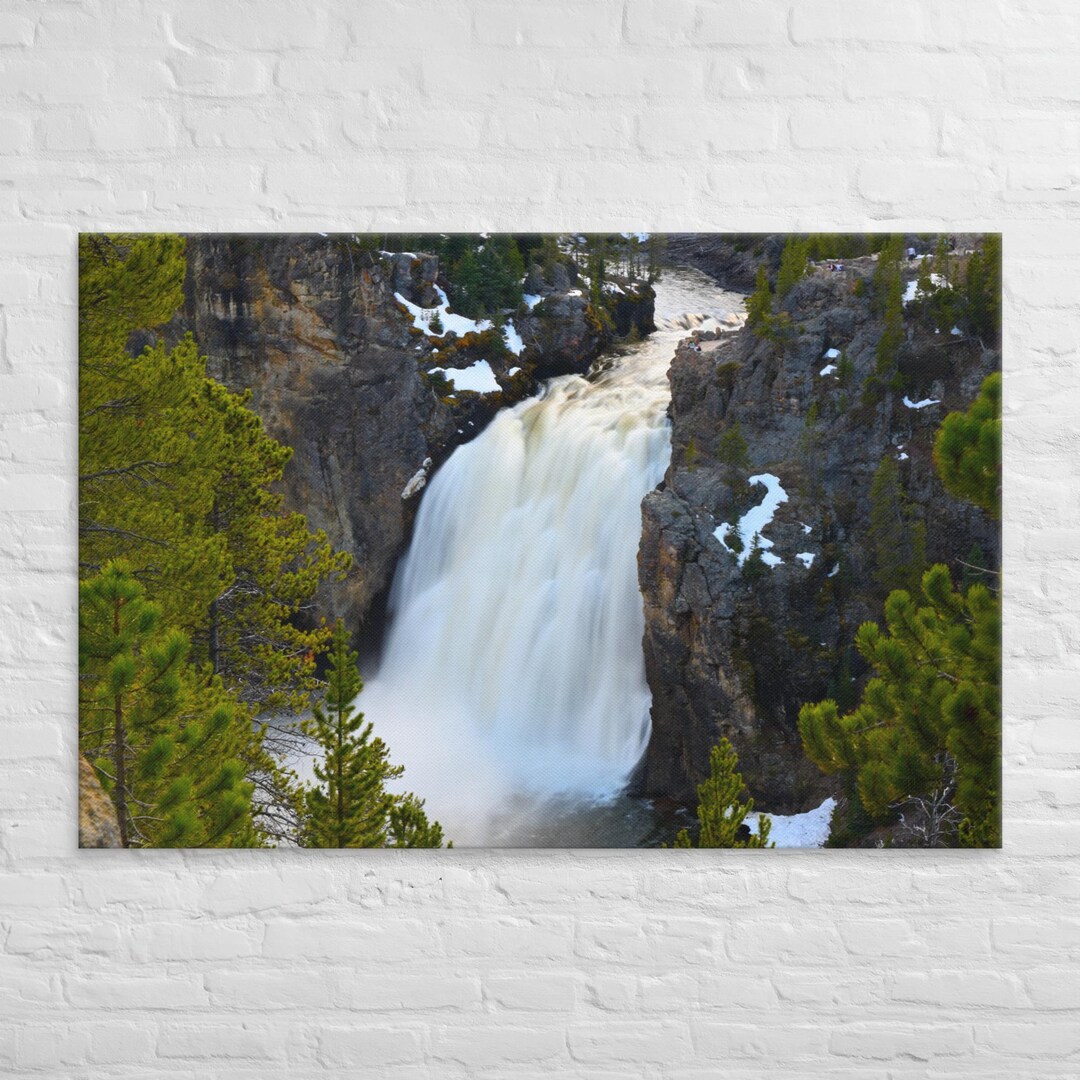 Upper Falls of Yellowstone Large Canvas Print Stunning Waterfall Art ...