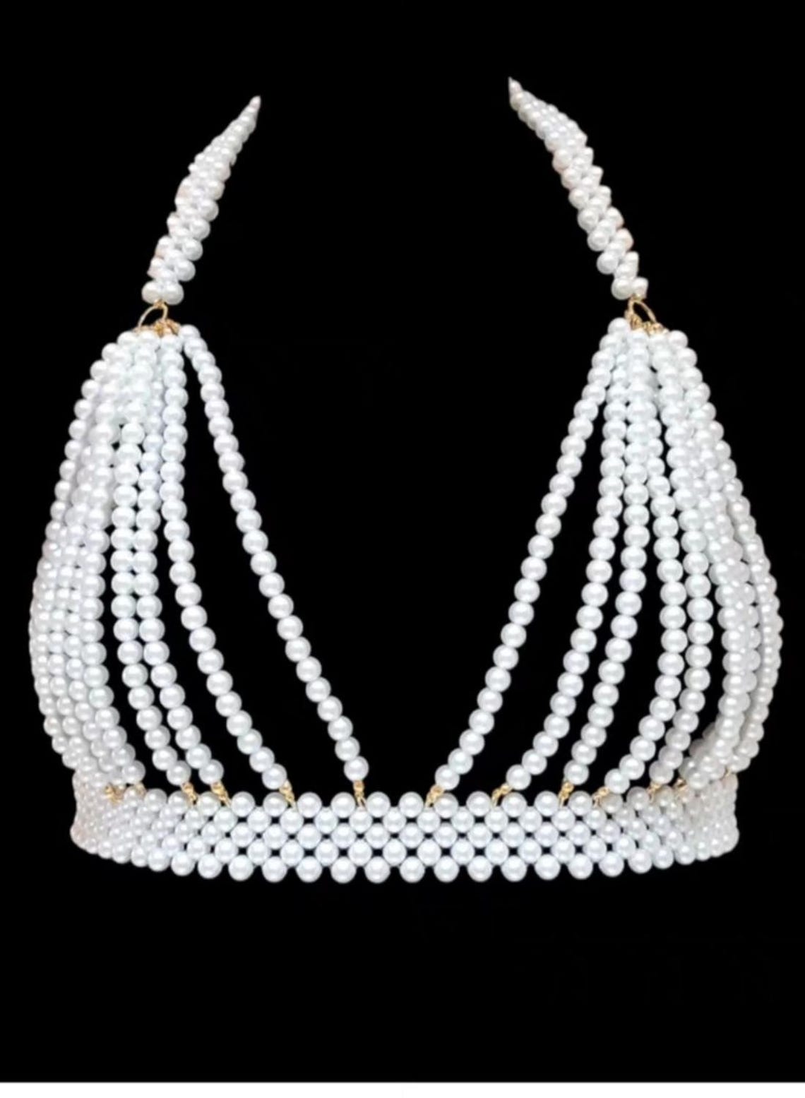Handmade Pearl Bustier | Goddess Grace - Etsy