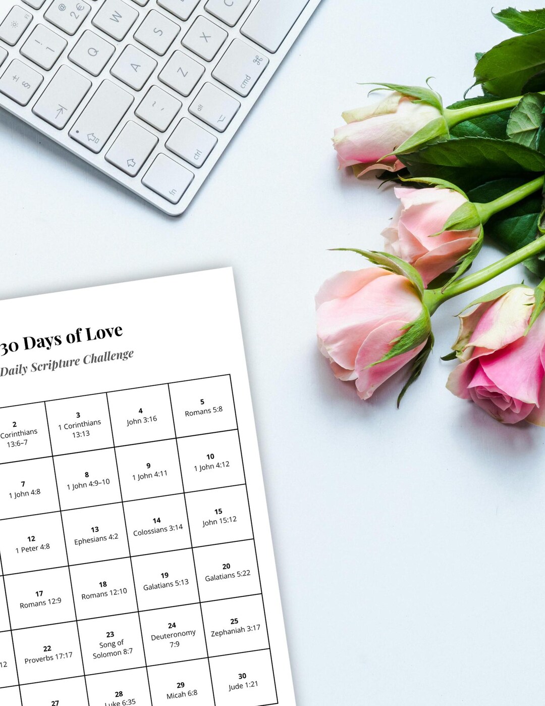 30 Days of Love Scripture Challenge: Bible Verse Printable (digital ...