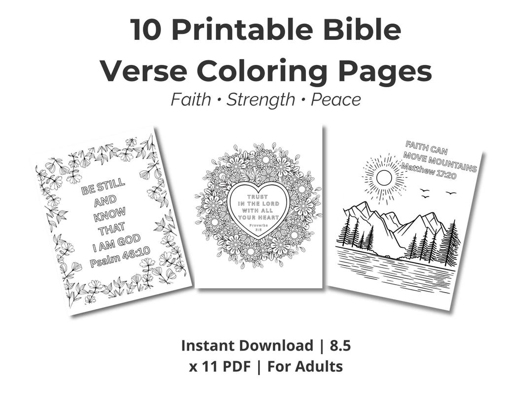 Bible Verse Coloring Pages for Adults | Scripture Coloring Sheets ...