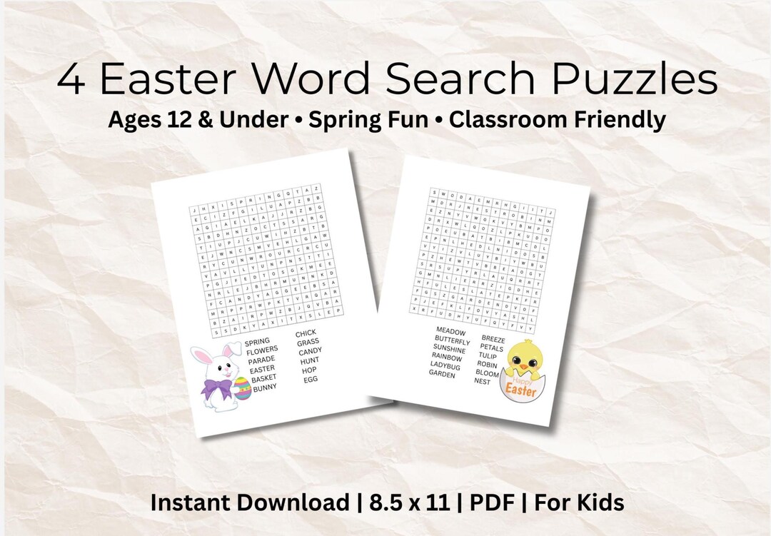Easter Word Search Printable for Kids | Spring Activity Pages | Fun ...