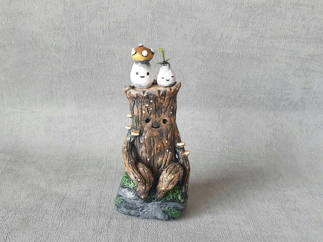 Cute Tree Spirit Forest Sprite With Mushroom Sprouts Fantastical ...