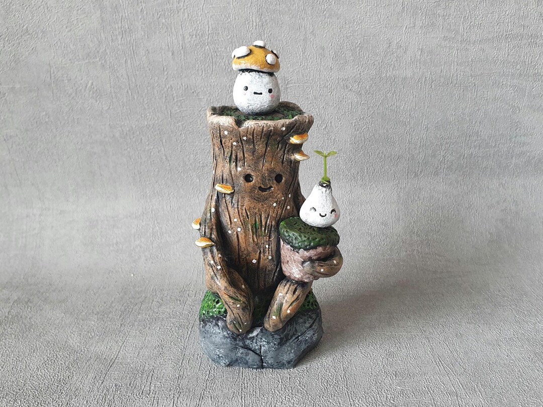 Cute Tree Spirit Forest Sprite With Mushroom Sprouts Fantastical ...