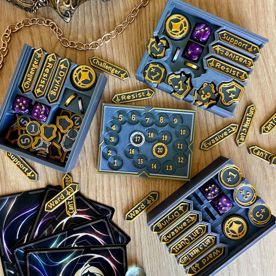 Lorcana Inspired Token Box, Tokens, & Lore Counter Circle Tracker ...