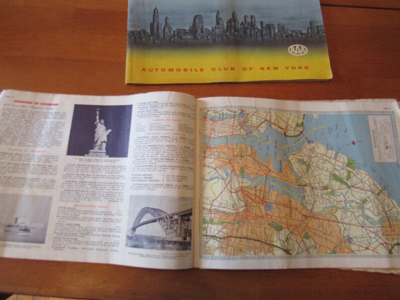 2 Vintage NYC & Area AAA Maps 1954 and 1960 Great for Art - Etsy