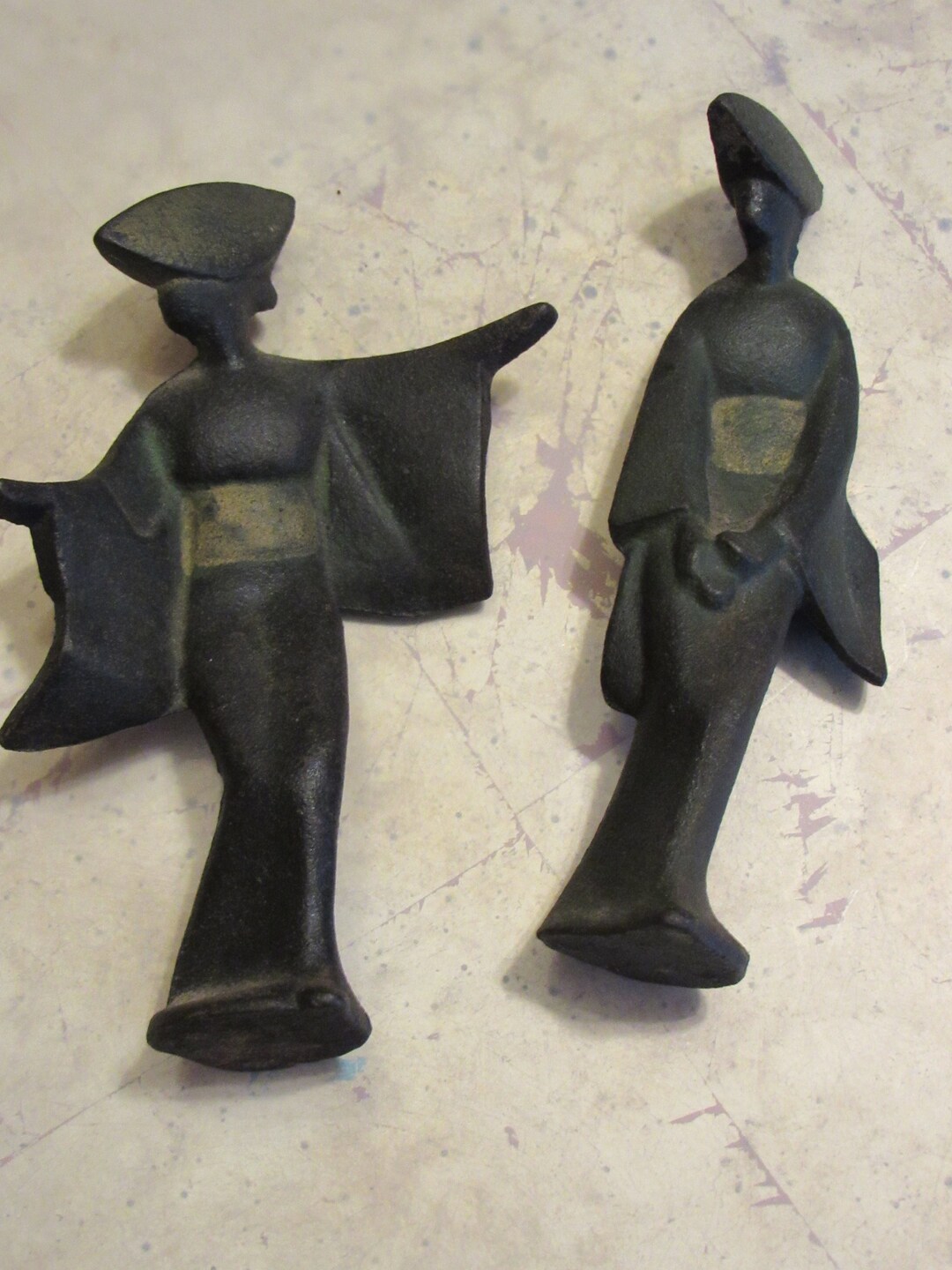 Vintage Mid-century Modern Japanese Cast Iron Geisha Statuettes - Etsy