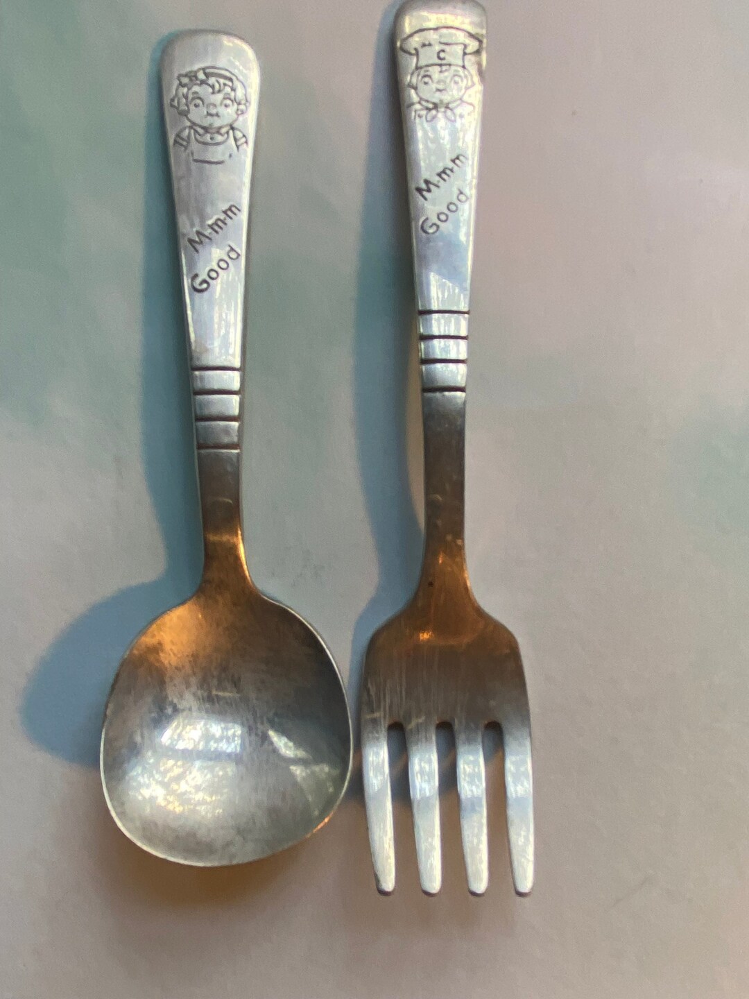Mmm Mmm Good Vintage Kids Campbell Soup Silver Plated Spoon and Fork ...