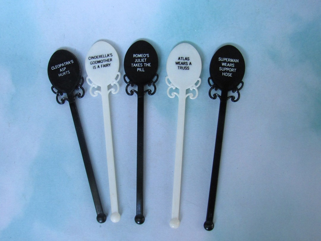 Vintage Naughty Cheeky Swizzle Sticks With Sayings - Etsy