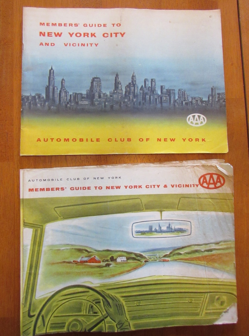 2 Vintage NYC & Area AAA Maps 1954 and 1960 Great for Art - Etsy