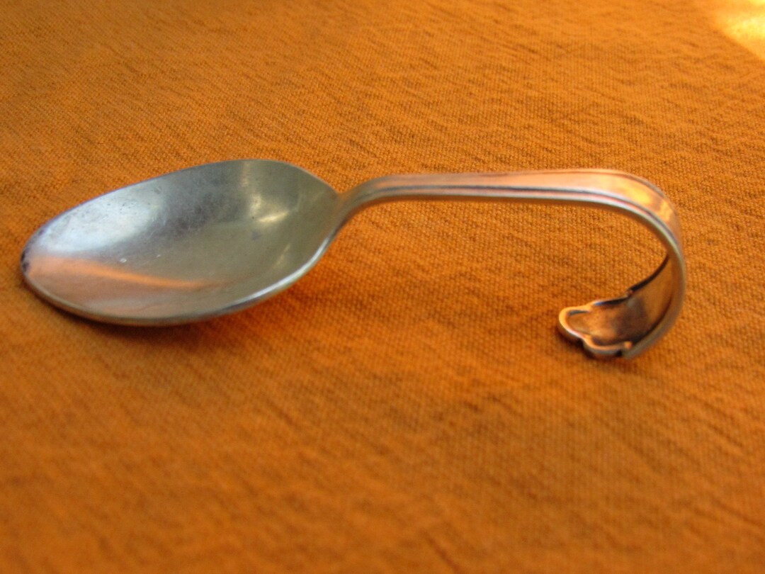 Vintage Sterling Silver Curved Baby Spoon Rosebud Pattern - Wonderful ...