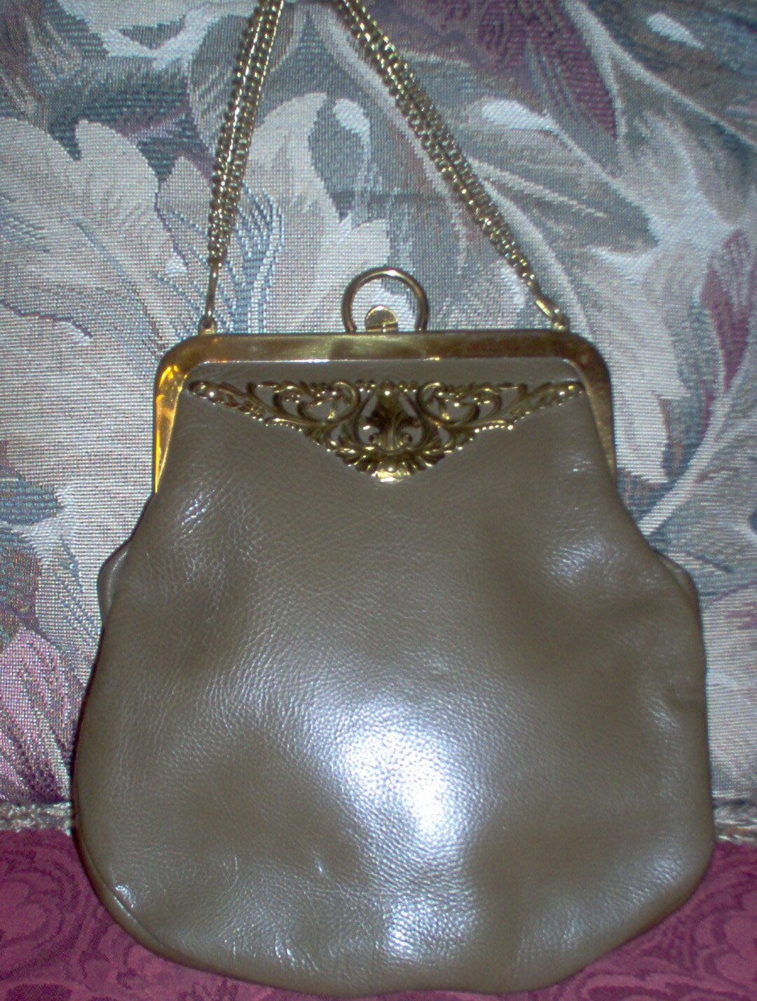 FREE Shipping Vintage Roger Van S Olive Pebbled Leather Purse with ...