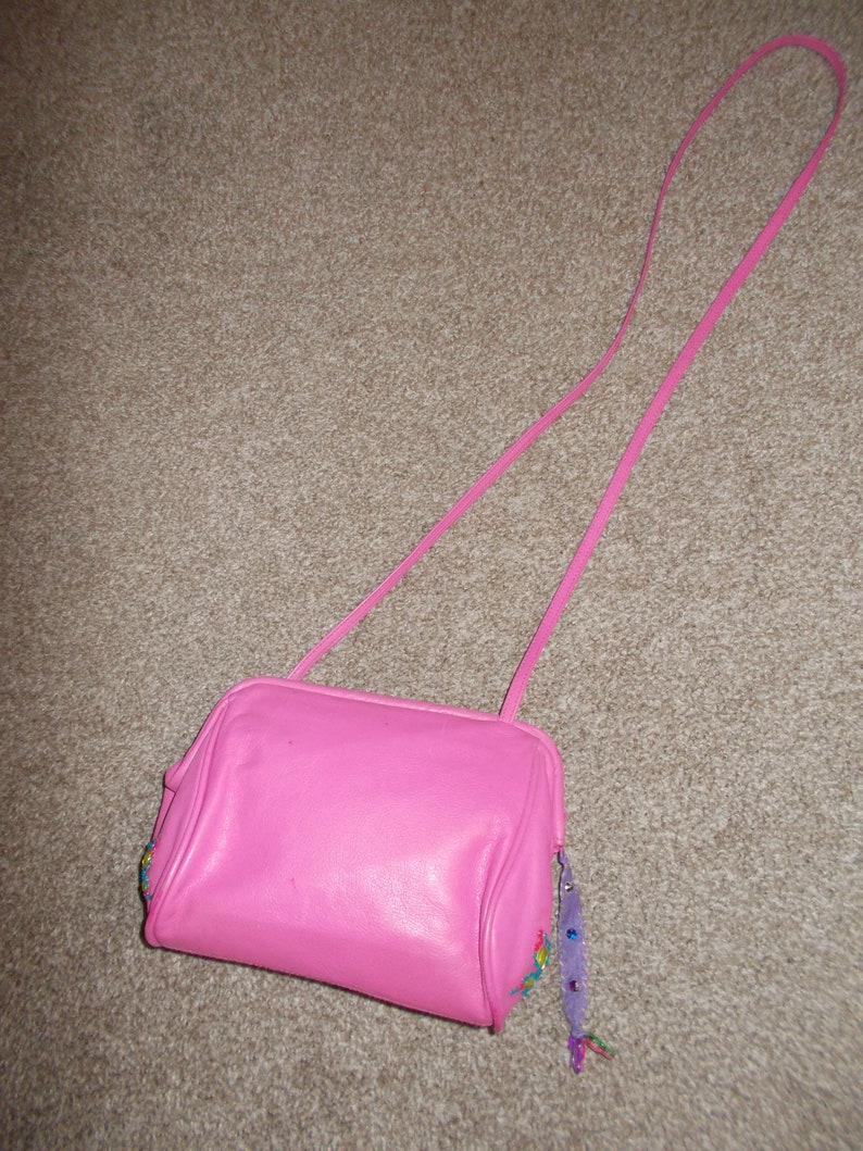 FREE Shipping-hot Pink Amanda Smith Brand Purse With Long Crossbody ...