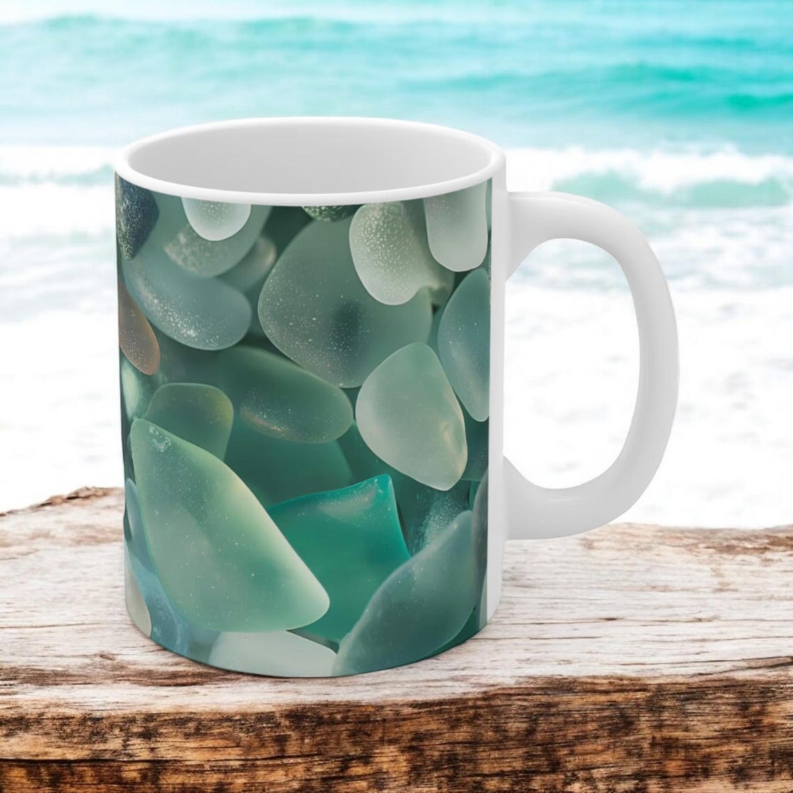 Seaglass Mug, Beach Mug, Gift for Beach Lover, Christmas Mug, Gift for ...