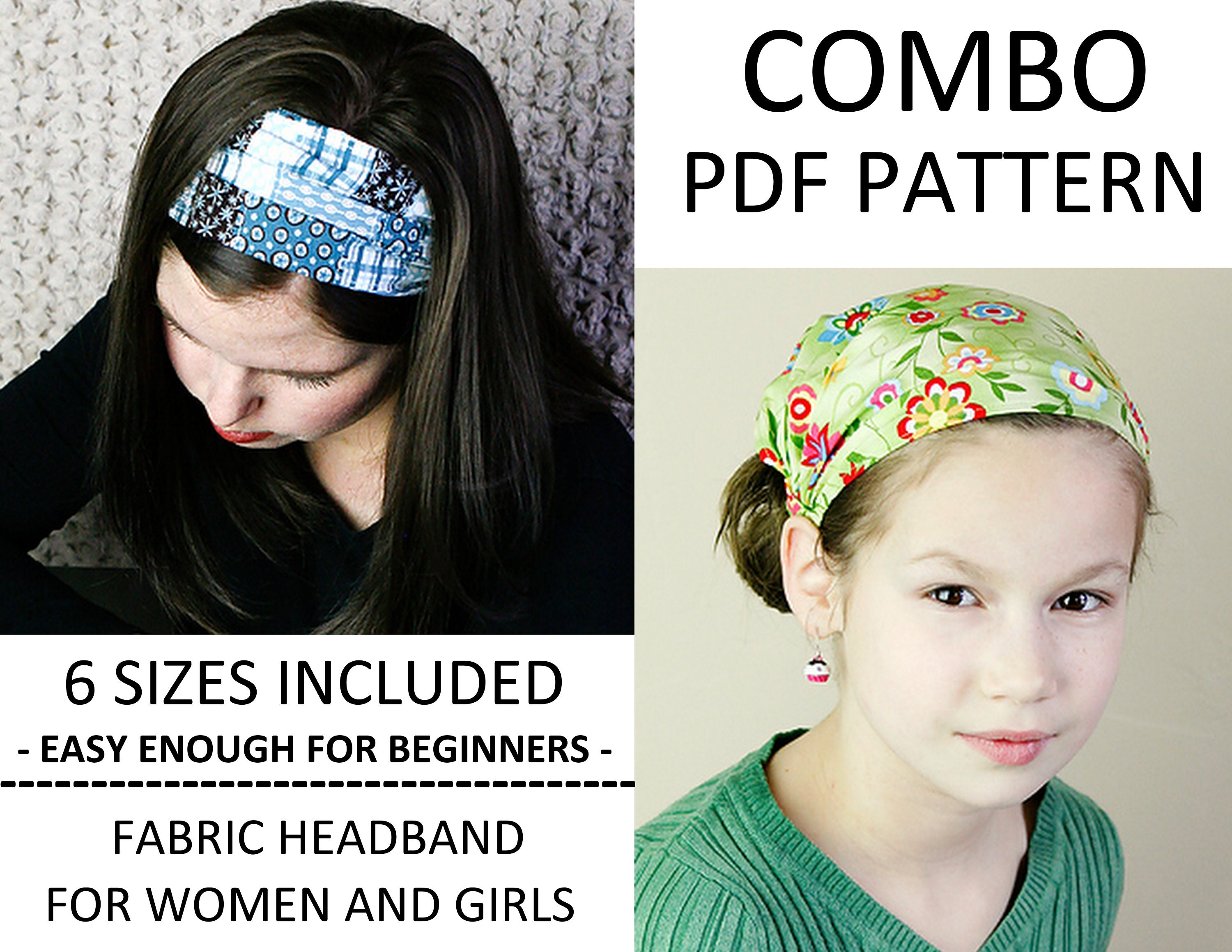 ADULT + CHILDREN Wide or Narrow Fabric Headband Pattern - Headcovering ...
