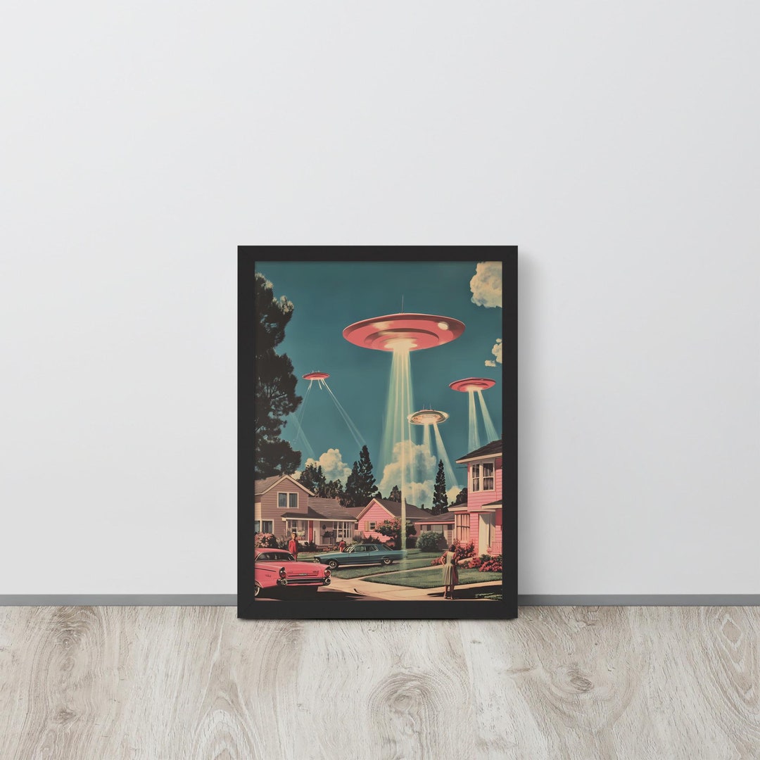 Retro Alien Invasion Poster: Vintage 1960s Painting-style Illustration ...