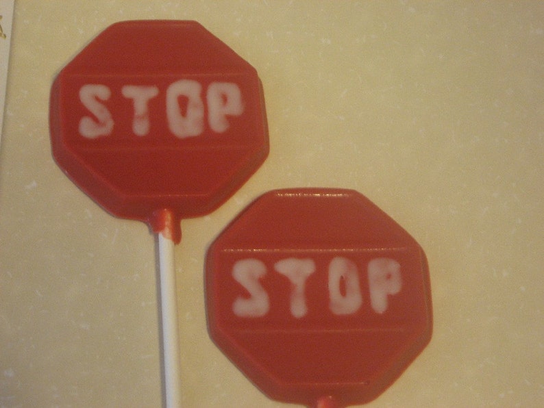 One Dozen Stop Sign Lollipop Sucker Party Favors - Etsy