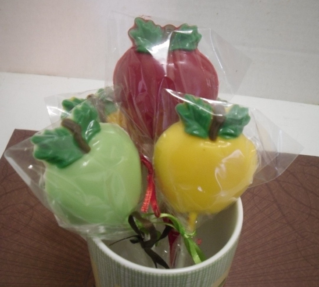 One Dozen Apple Lollipops Suckers Party Favors Classroom Favors Teacher ...