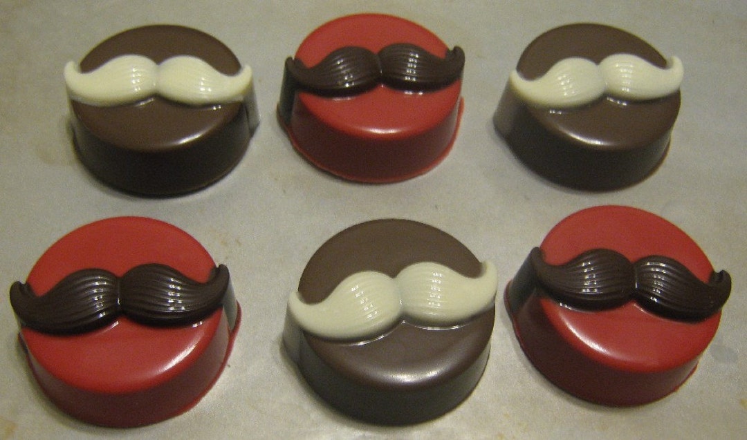 One Dozen Amazing Mustache Chocolate Covered Sandwich Cookies - Etsy