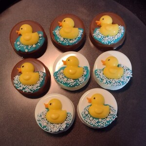 One Dozen Rubber Ducky Themed Chocolate Covered Sandwich Cookie Party ...