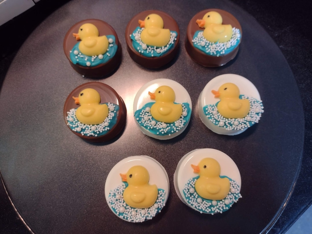 One Dozen Rubber Ducky Themed Chocolate Covered Sandwich Cookie Party ...