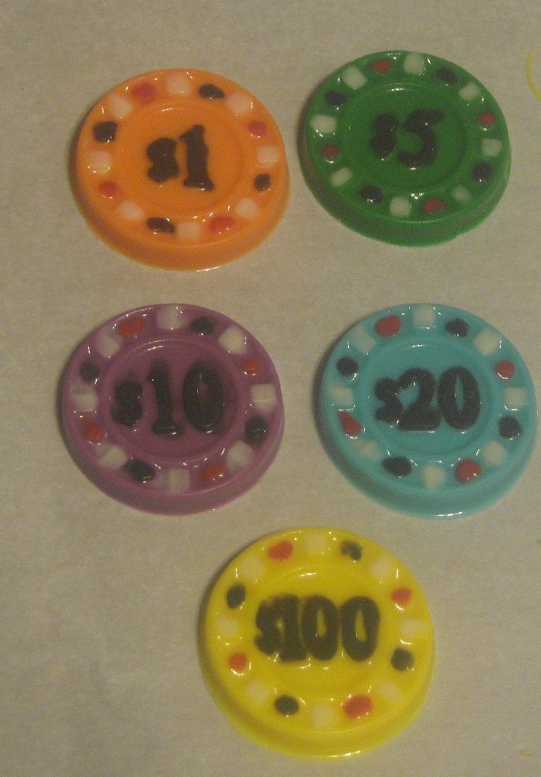 10 Chocolate Poker Casino Chips Party Favors Cupcake Toppers Sandwich ...