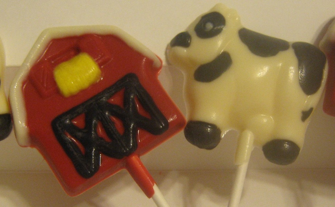 12 Large Barn and Cow Lollipop Suckers Farm Party Favors - Etsy