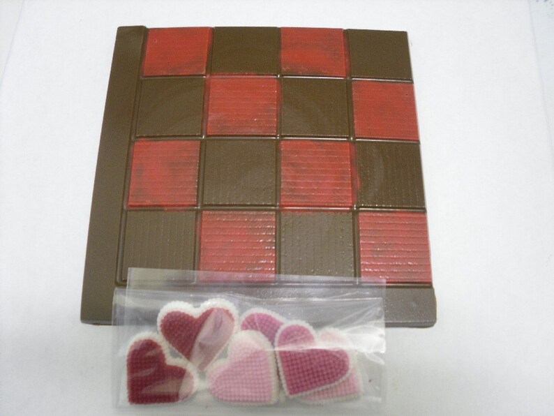 Checker Board with Checkers | Etsy