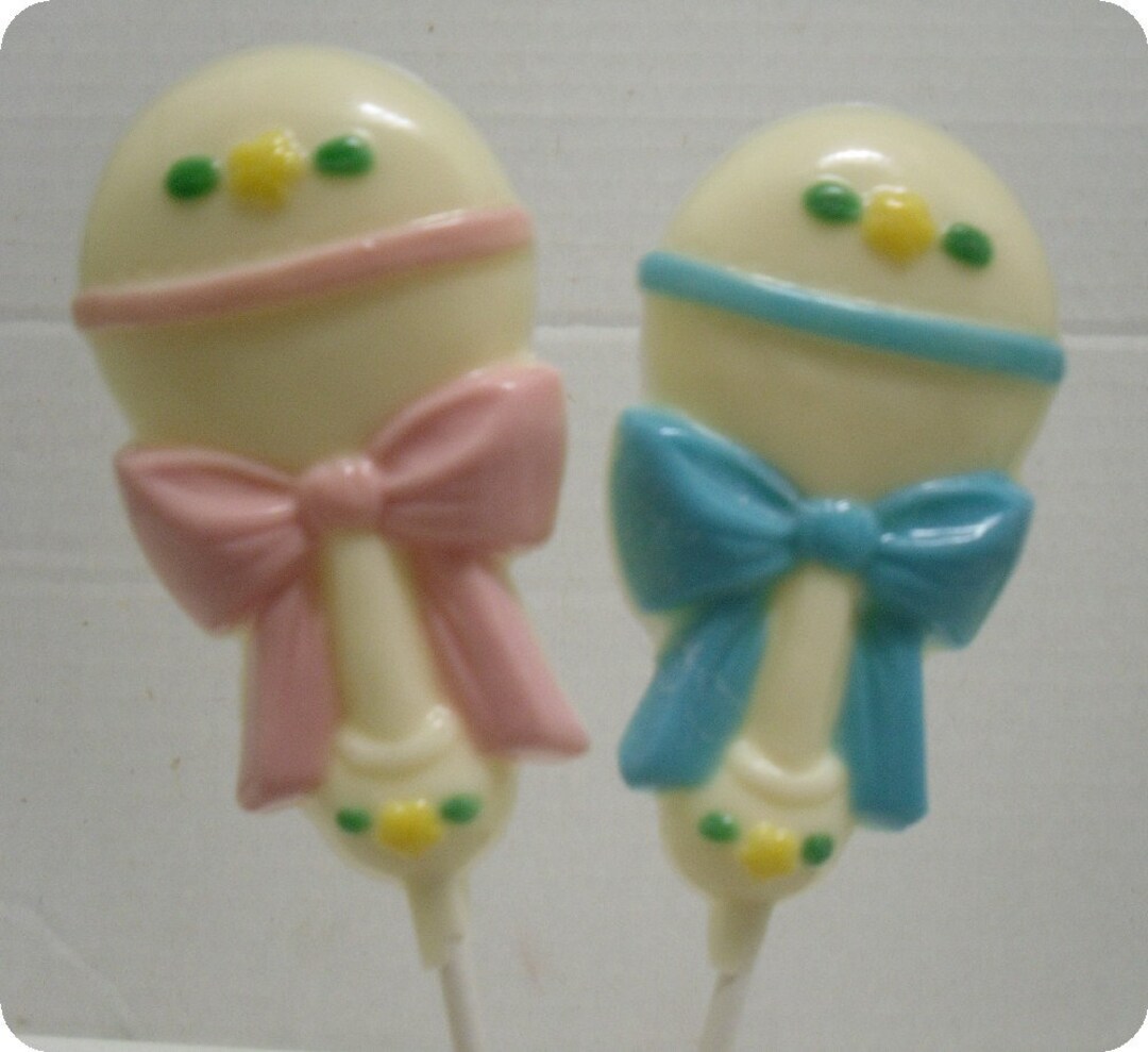 One Dozen Adorable Baby Rattle Lollipops Suckers Party Favors - Etsy
