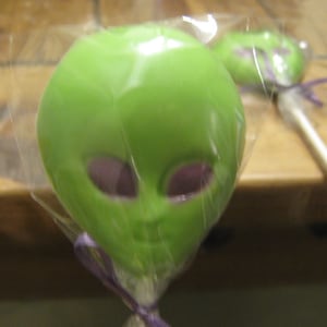 One Dozen Alien Head Chocolate Lollipops Suckers Party Favors - Etsy