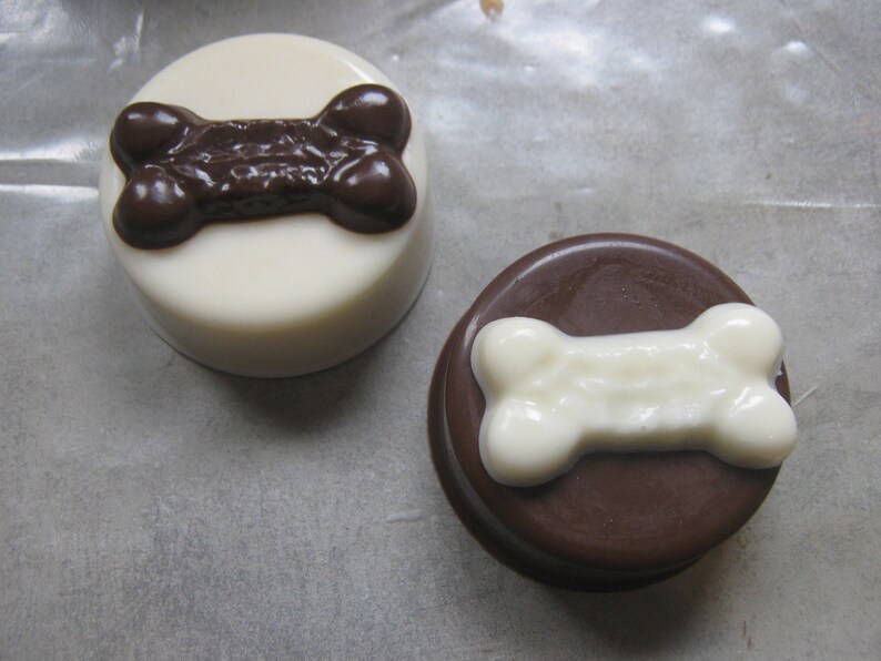 One Dozen Dog Bone Designed Chocolate Covered Sandwich Cookie Party ...