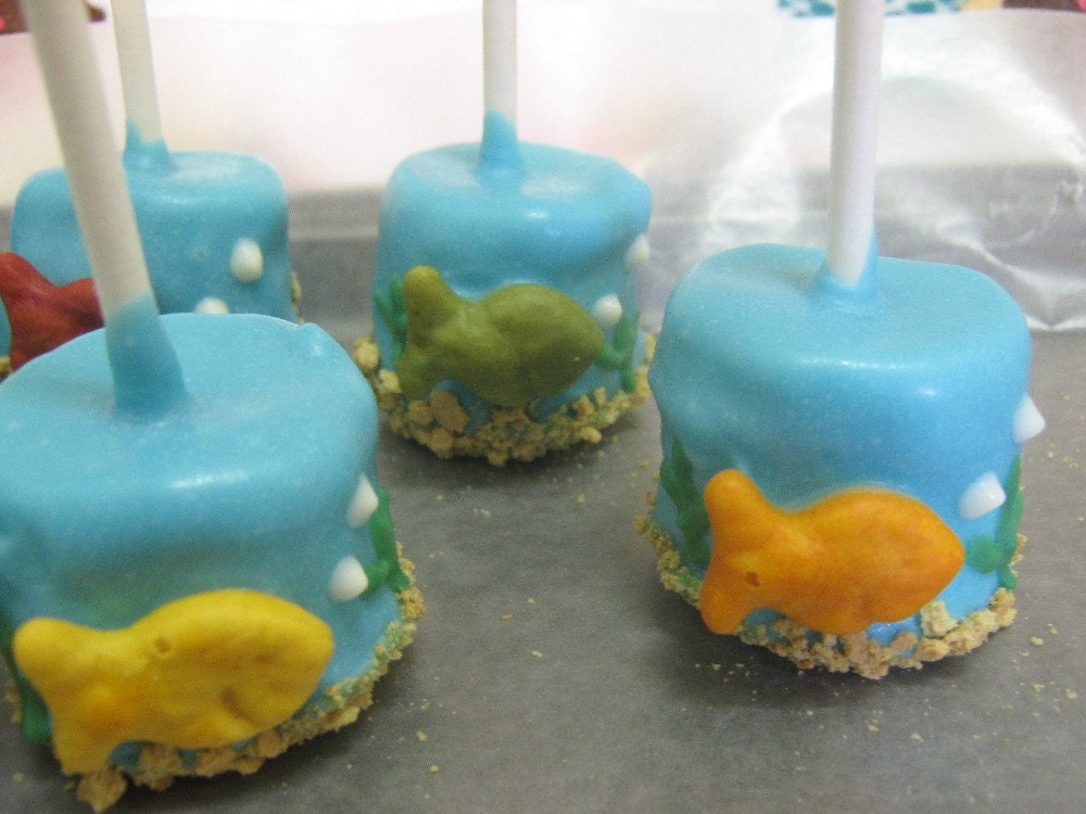 One Dozen Goldfish Aquarium Chocolate Covered Marshmallows - Etsy