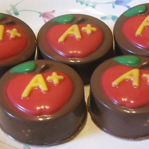One Dozen A Plus Apple Chocolate Covered Sandwich Cookie Teacher Gift ...
