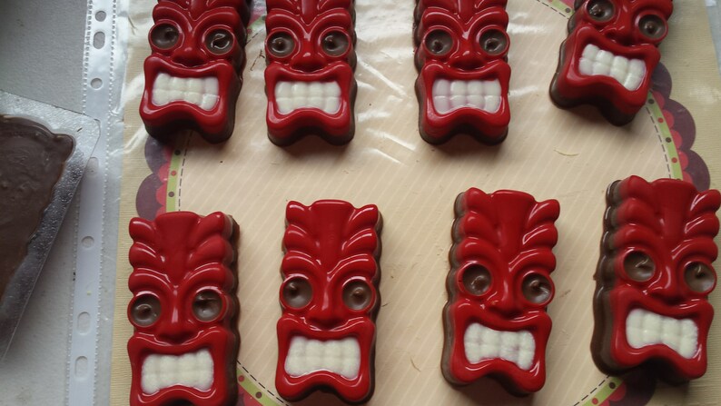 One dozen tiki mask chocolate covered sandwich cookie party | Etsy