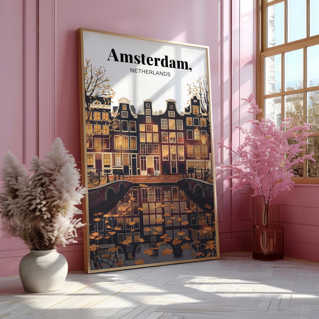 Amsterdam Autumn Poster – Digital Download | Retro Wall Art, Amsterdam ...