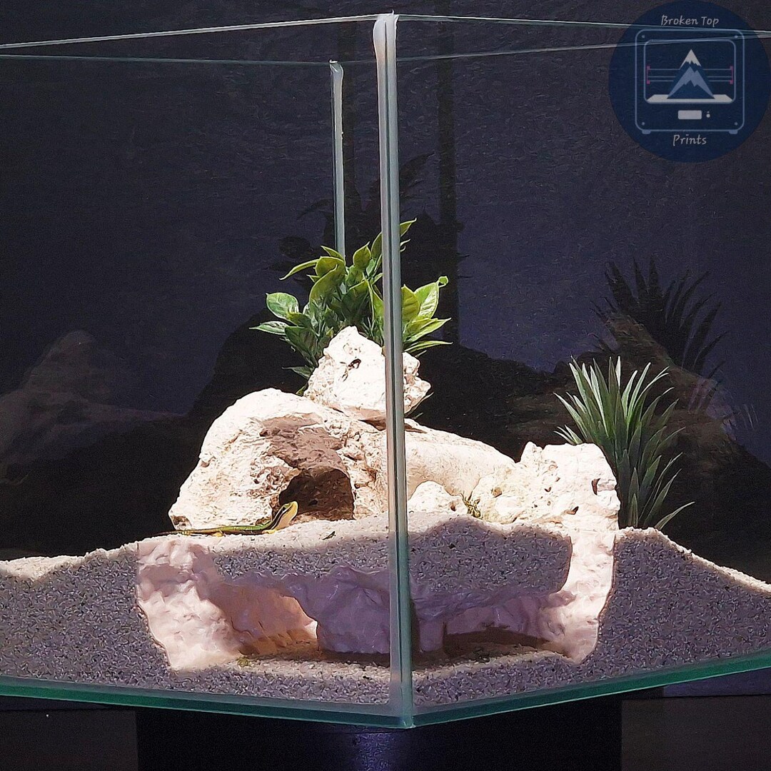 Cave Hide Decor for Fish Shrimp Reptiles, 3D Printed Tunnel Hideout ...