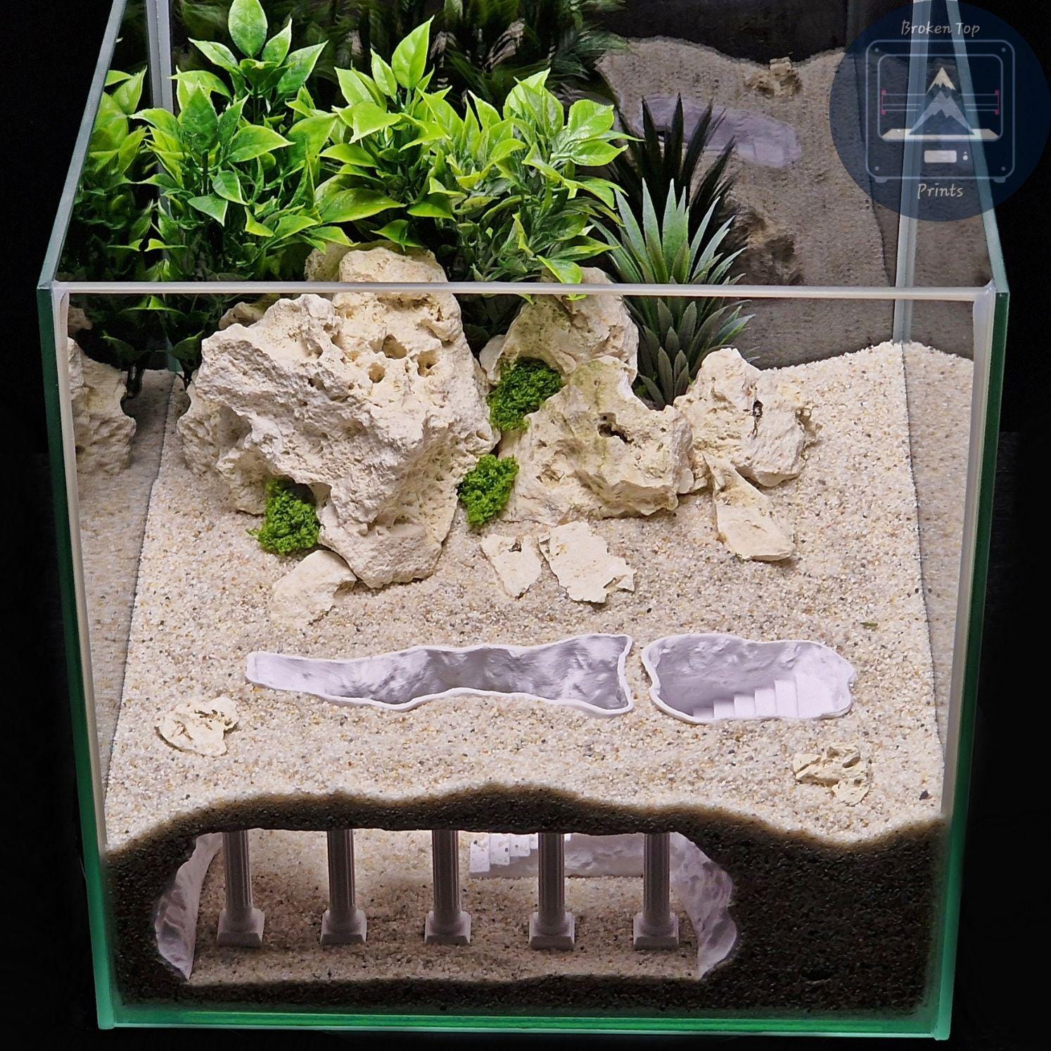 Lost Pillars Grotto Aquarium Terrarium Cave Hideout for Fish Shrimp and ...